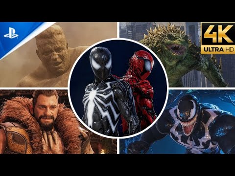 Symbiote Suit vs All Bosses Fight (Ultimate Difficulty) - Spider-Man 2 PS5 (4K)