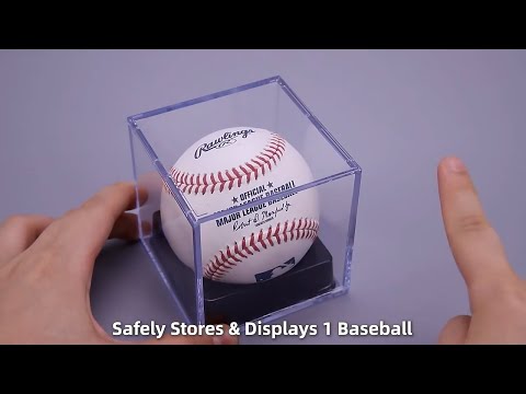 UV Protection Baseball Display Cube With Black Built-In Stand