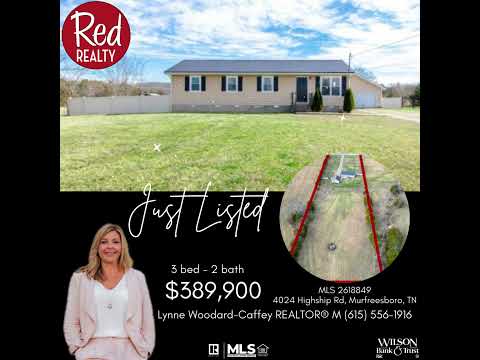 4024 Highship Rd, Murfreesboro, TN For Sale! #choosearedrealtor #realestate #realtor #dreamhome
