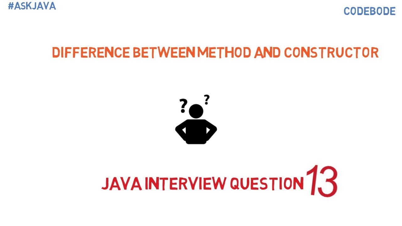 Difference Between Method and Constructor | Java Interview Questions | Ask Java | Code Bode