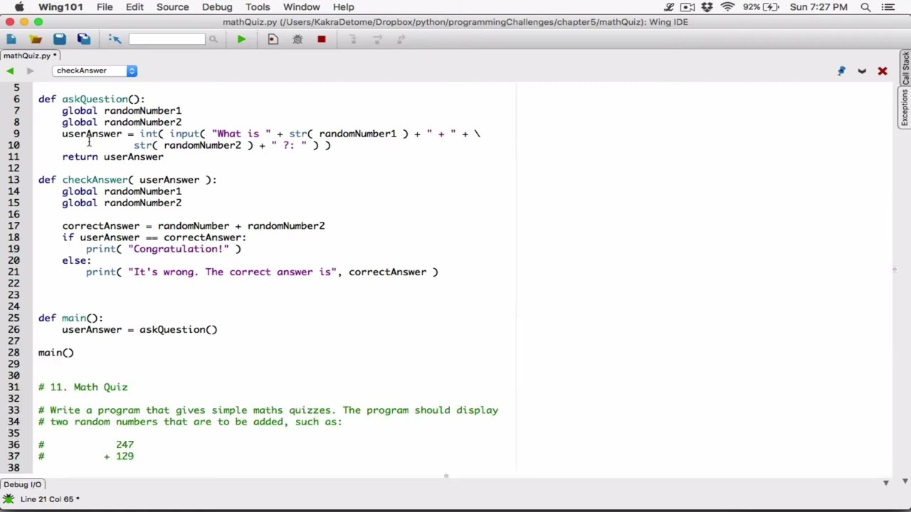 5.11. (Part 2) Math Quiz - Python