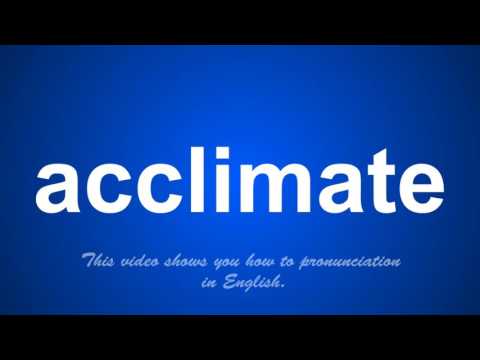the correct pronunciation of acclimate in English.