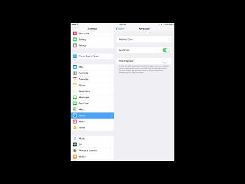 How to DISABLE/ENABLE JAVASCRIPT on iPAD?