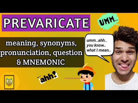 #20 Prevaricate| Meaning Mnemonic Pronunciation| Vocabulary | Barron’s 333| CAT GRE GMAT SAT CDS SSC