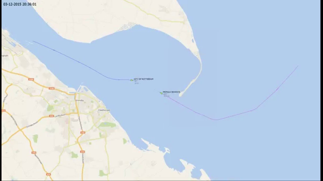 City of Rotterdam car carrier collision with ferry ship Primula Seaways