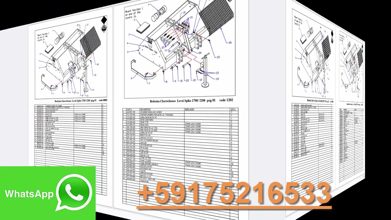 Redexim 139 MB Parts Manual Collection PDF