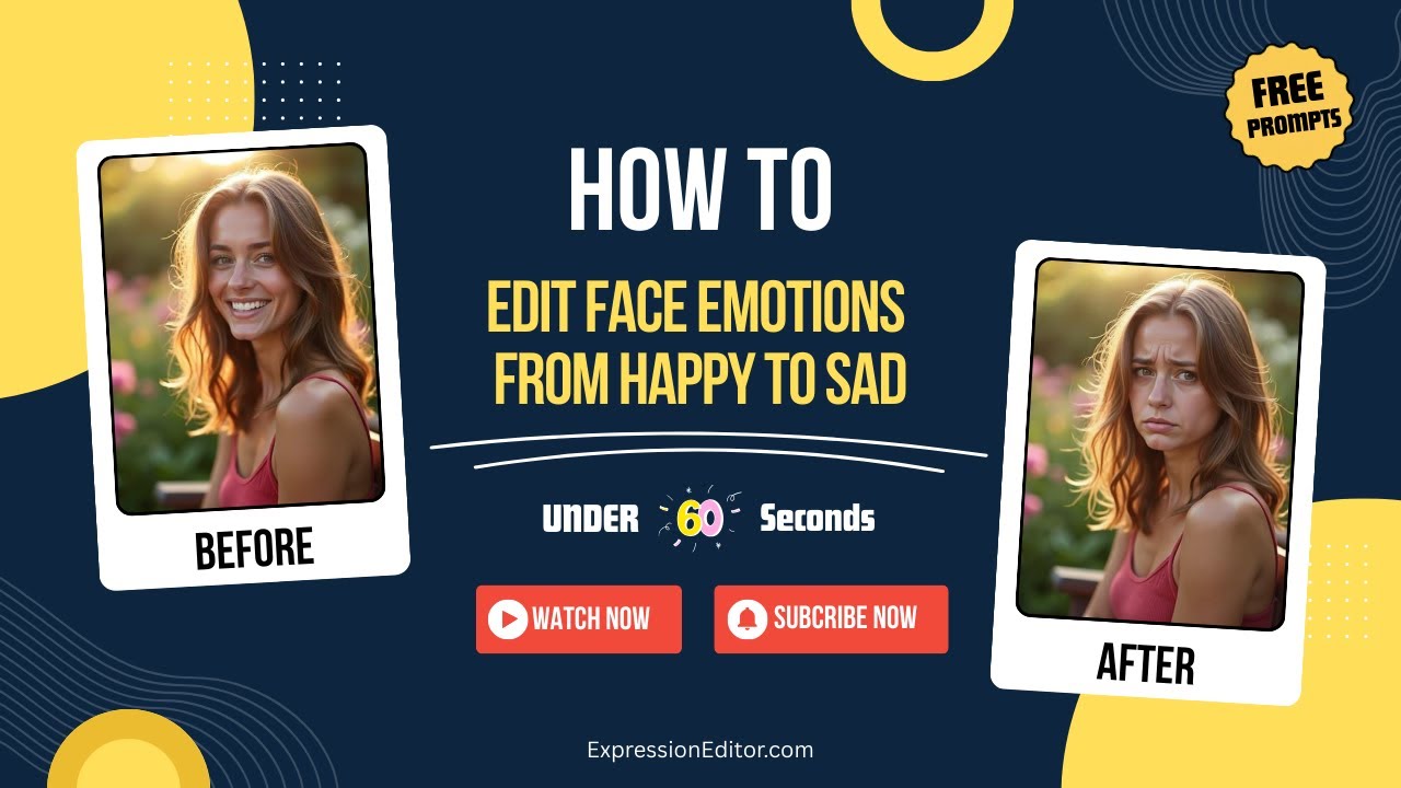How to Edit Face Emotions from Happy to Sad with AI (Under 60s) - Expression Editor AI Tutorial