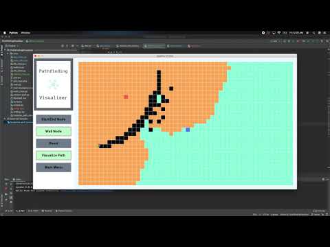 Python Pathfinding Visualizer - Update 3.5 (Dijkstra's added) - Seung Jae Yang