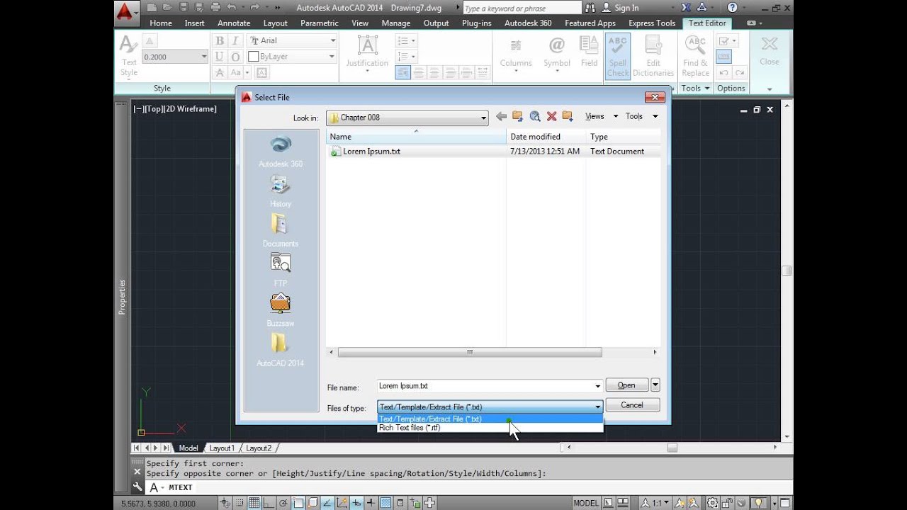 C00814  Importing Text AutoCAD 2014 Tutorial