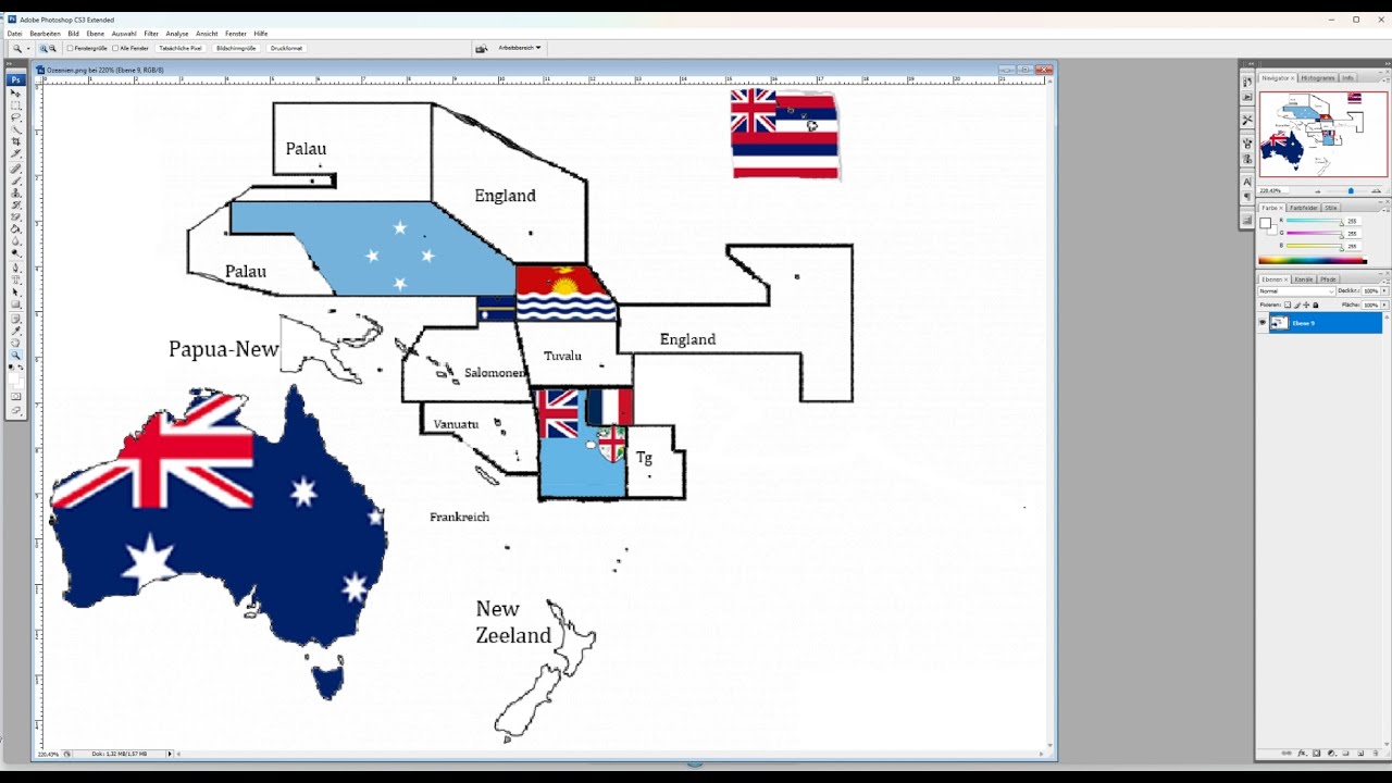 Drawing Oceania with Flags 2025