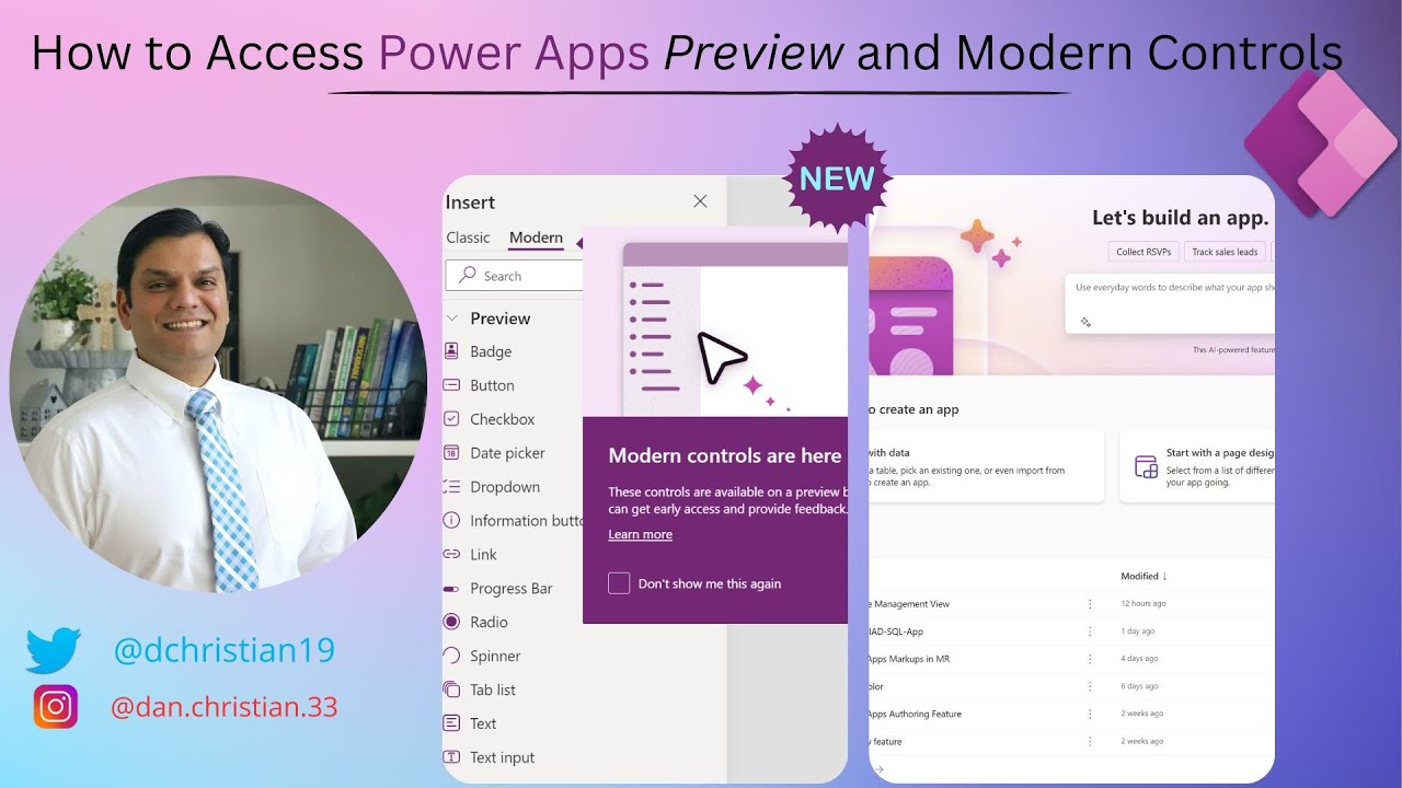 How to Access Power Apps Preview and Modern Controls