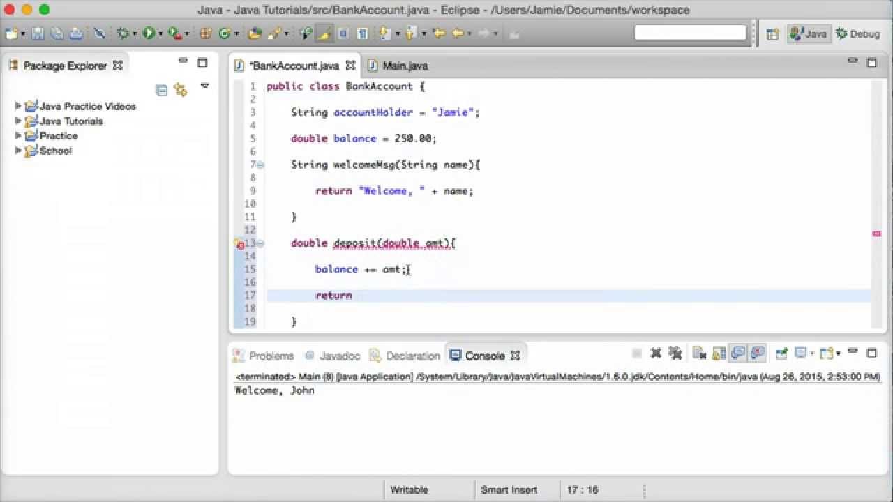 Java Tutorial 16 - Parameters and Arguments
