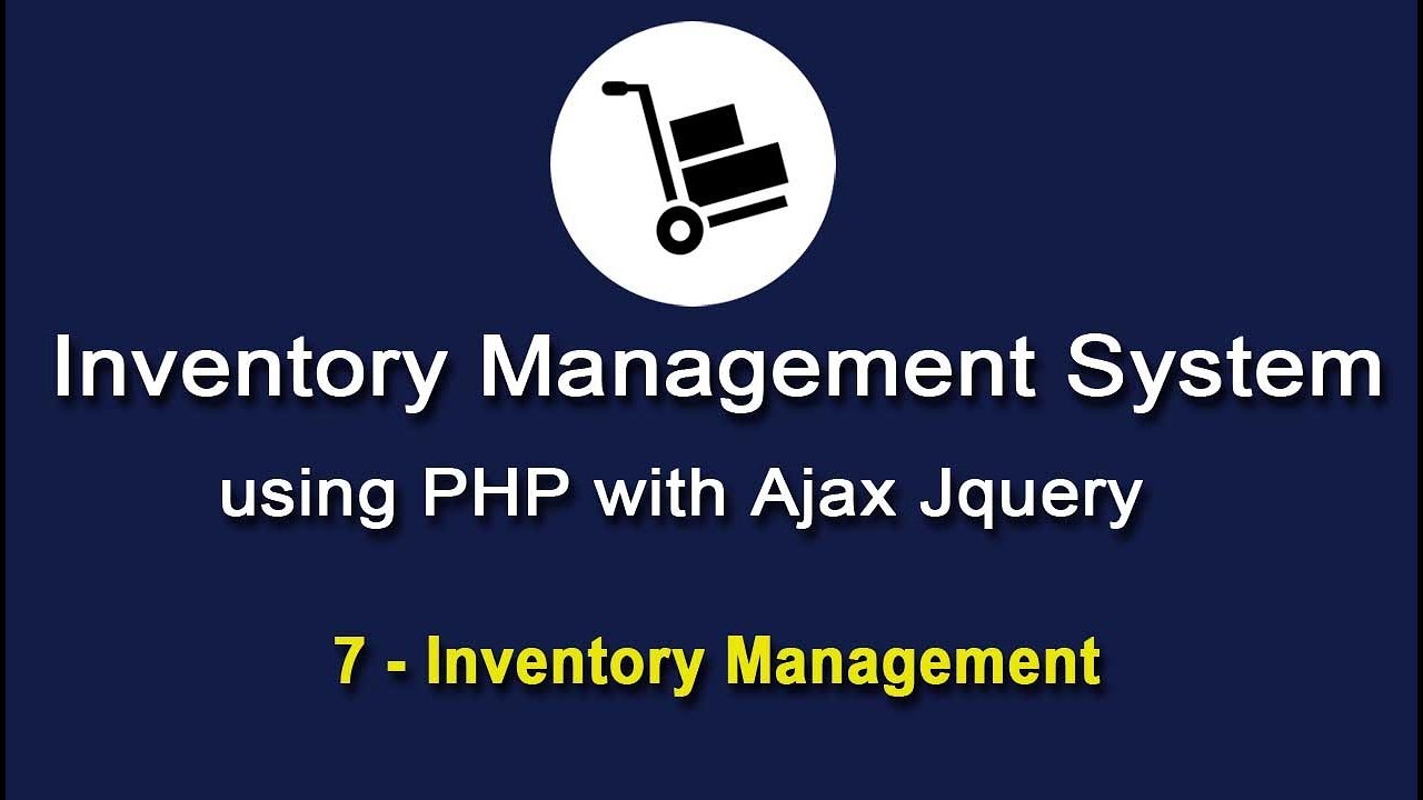 Inventory System in PHP using Ajax Jquery - Inventory Management - 1