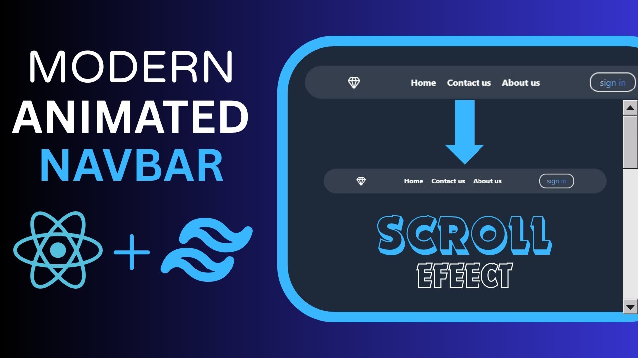 Animated Navbar in React & Tailwind CSS  Smooth Scroll + Gradient Hover Effect