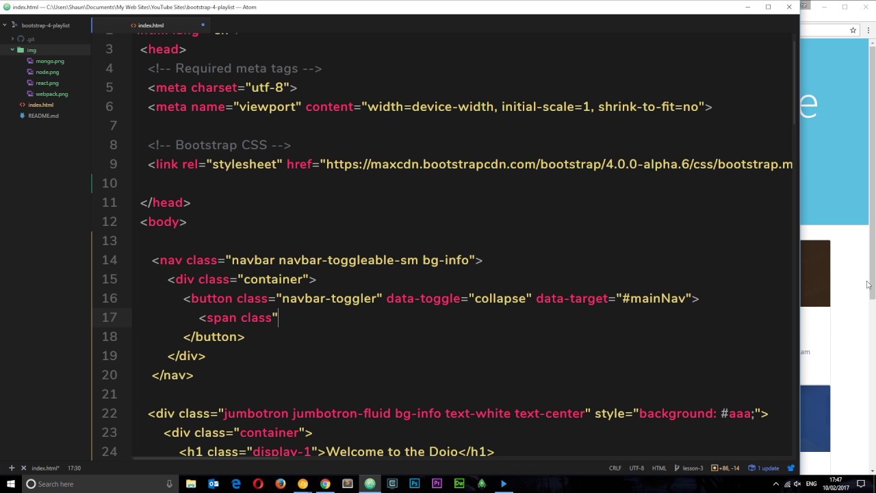 Bootstrap 4 Tutorial #11 - Responsive Navbars