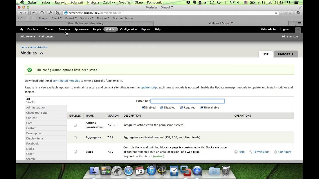 Menu Reference module