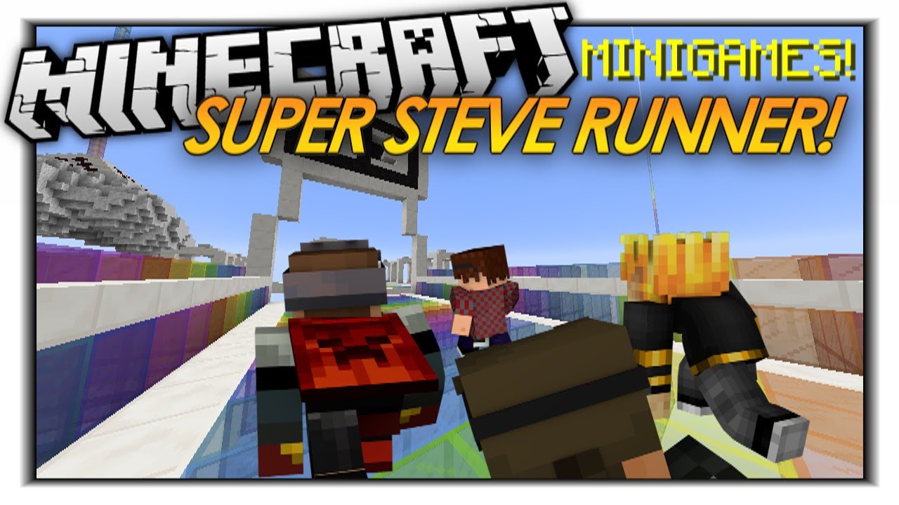 Minecraft: GLITCHIEST MAP EVER! Super Steve Runner Mini Game