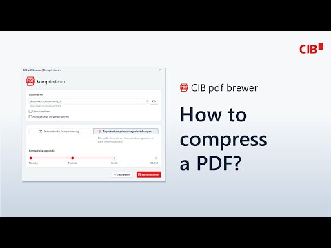 CIB pdf brewer - How to compress a PDF with CIB pdf brewer?
