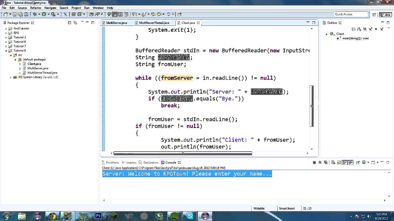Java Tutorial 8: Hello Networking!