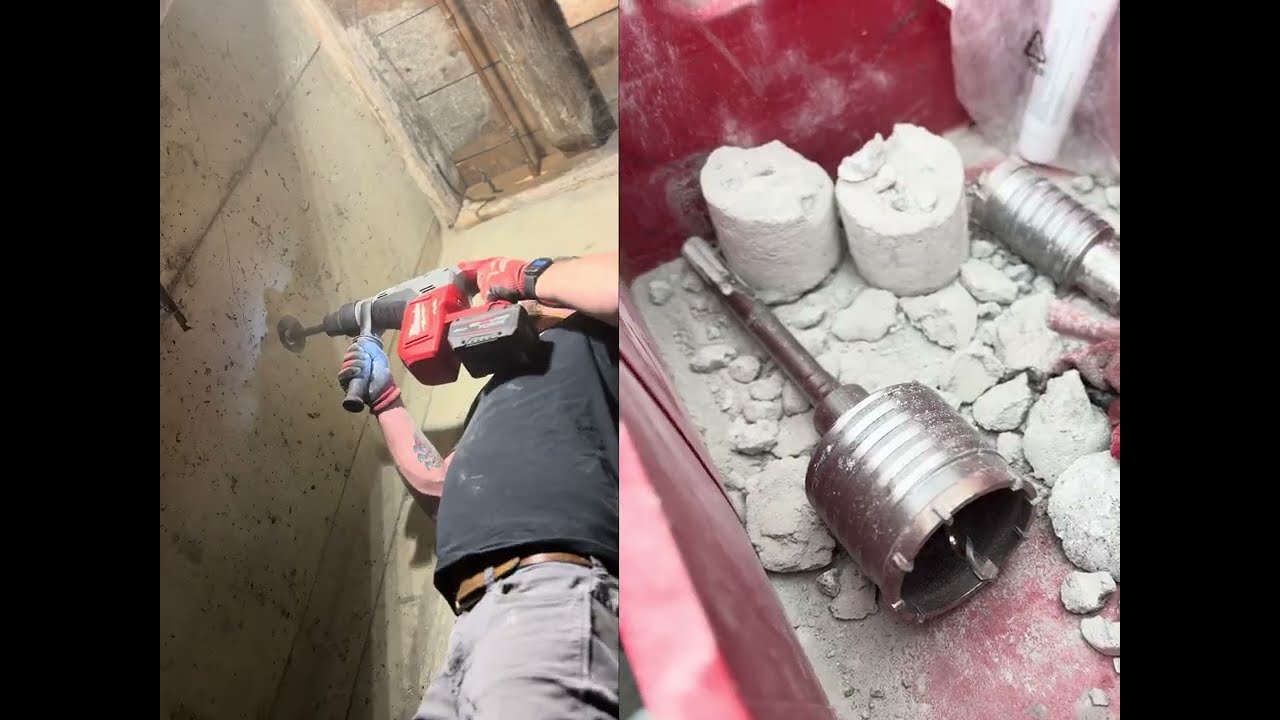 Milwaukee SDS Max Cordless Beast! Drilling Concrete with FORGE Battery + Core Bit Review