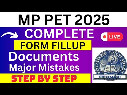 MP PET 2025 Application Form - MP PET Registration 2025| How To Fill MP PET 2025 Application Form