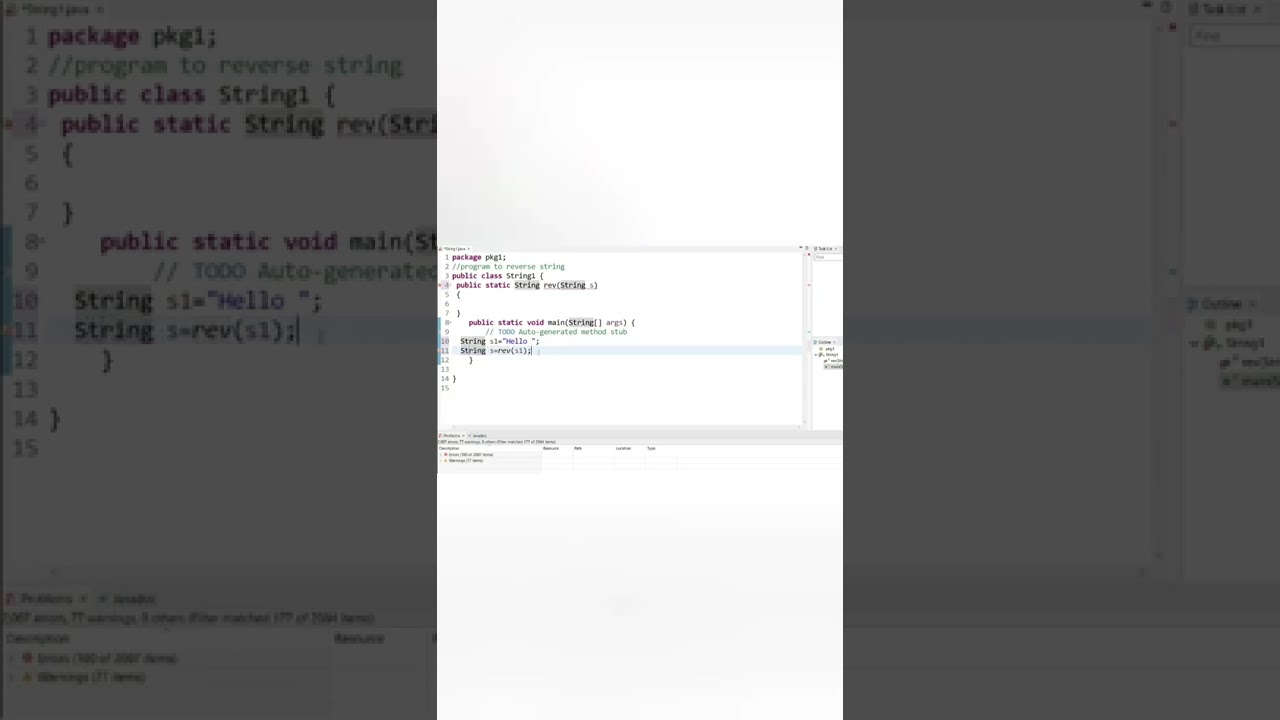 Reverse String || java Program to reverse string ||#shorts