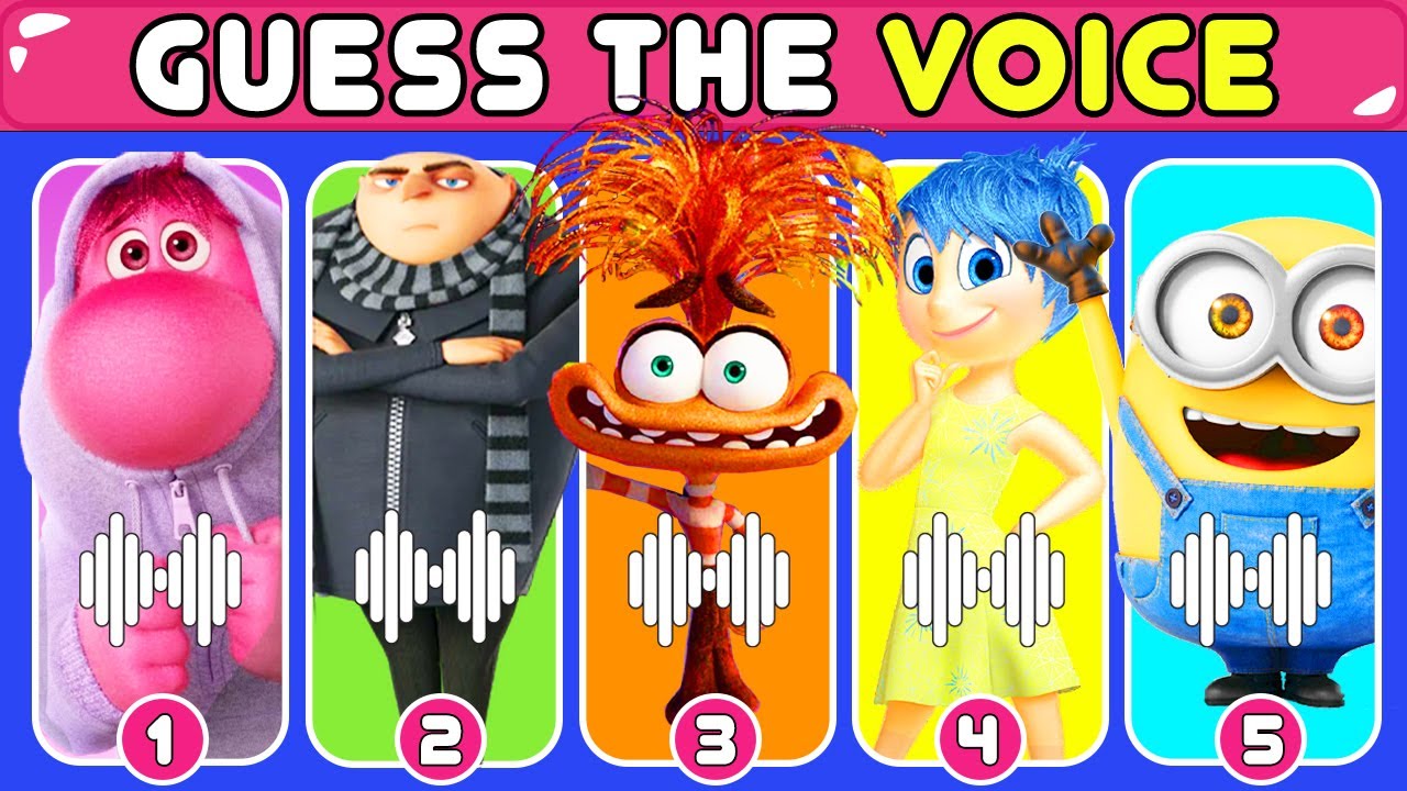 Guess the Inside Out 2 Character & Despicable Me 4 by VOICE   Envy, Anxiet, Joy,Gru, Mega Minions