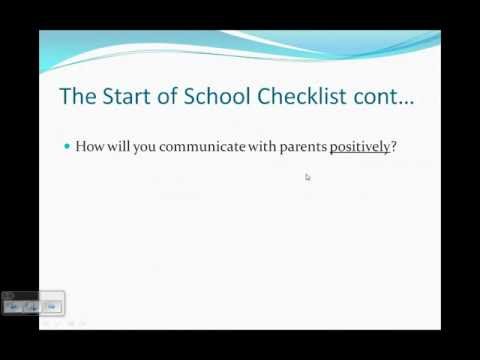 The Teacher Checklist: Establishing an Effective Learning Environment