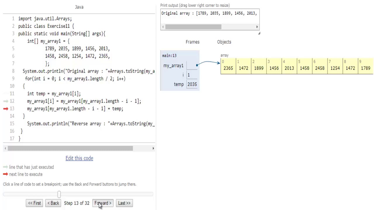 w3resource.com: Java Array Exercise-11