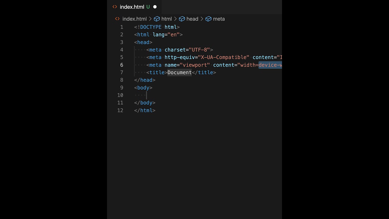 VS Code #Shorts: Quickly scaffold html