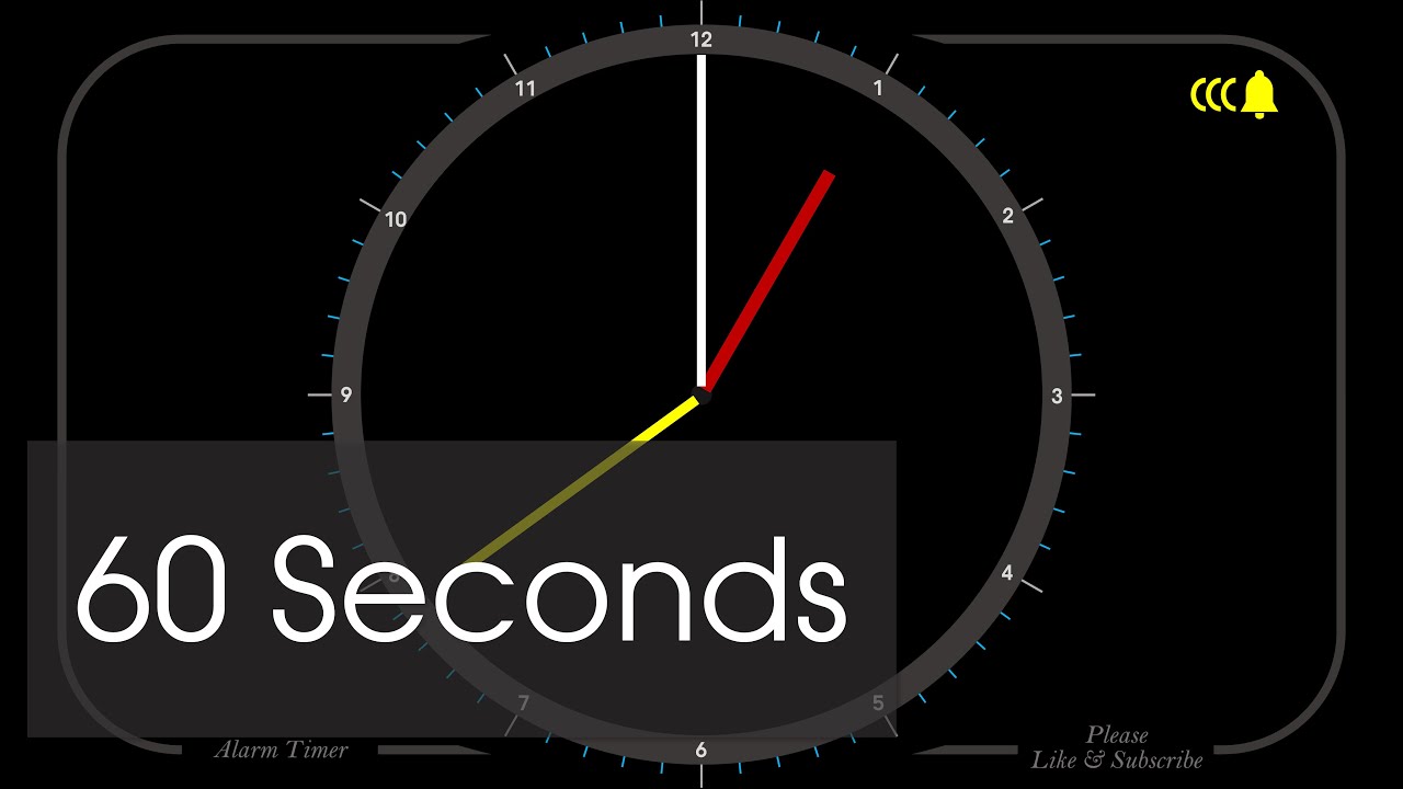60 Seconds - Analog Clock Timer & Alarm - 1080p - Countdown