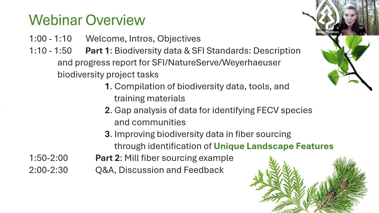 Biodiversity Data Resources for Supporting SFI Conservation Objectives - Dr. Healy Hamilton