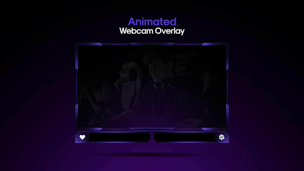 Clean Animated Purple Webcam Overlay for Streamers || Stream Overlay