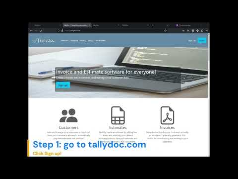 Part 1: create an account | TallyDoc Easy Invoice and Estimate Software for Small Businesses