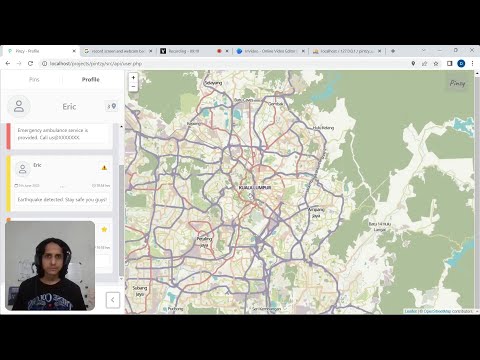 Pinzy - A web GIS with Vanilla JavaScript, Tailwind, php, mySql, Leaflet.