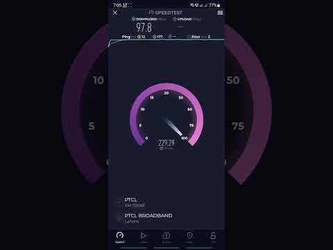Ptcl Flash Fiber 100Mbps speed test Ookla. #fiber #fast #internet #pakistan #download #upload #ping