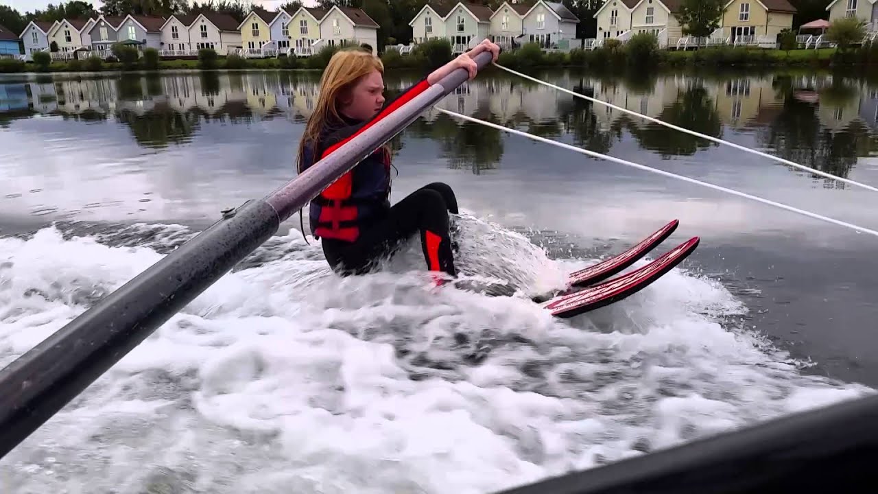 Amy waterski first time up on a rope - September 2015
