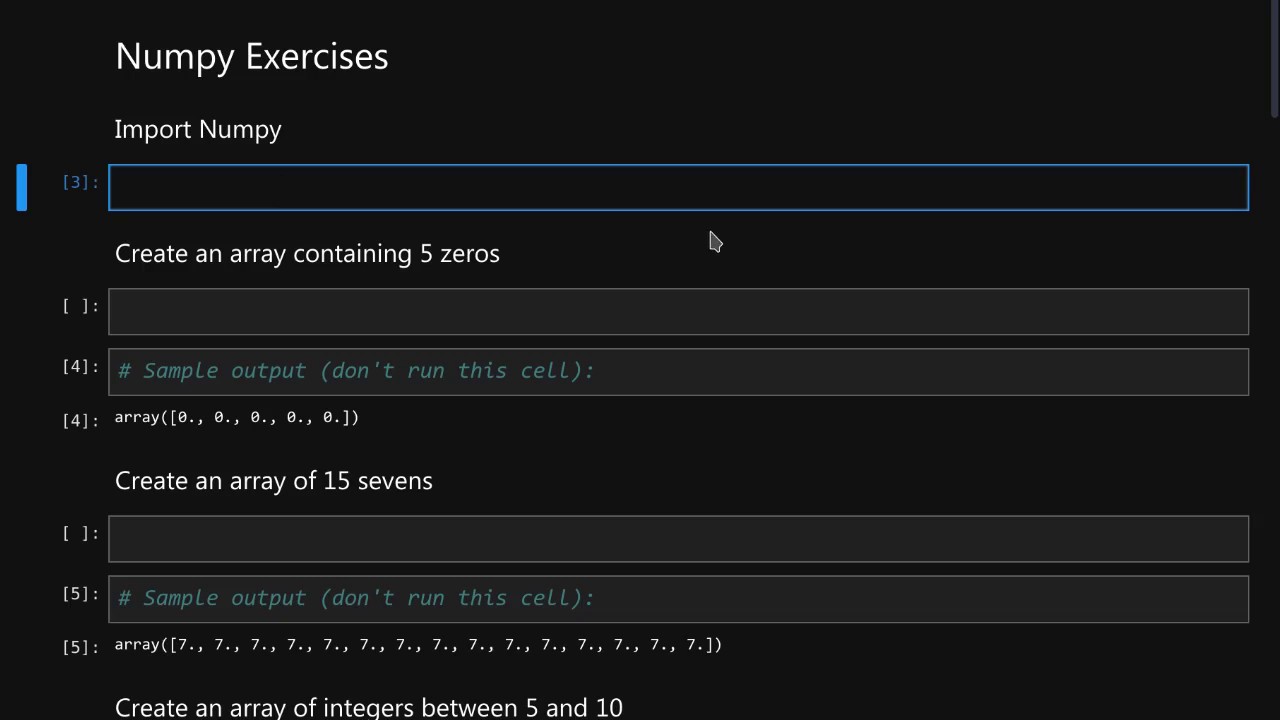 NumPy Exercises - Python for Data Science and Machine Learning