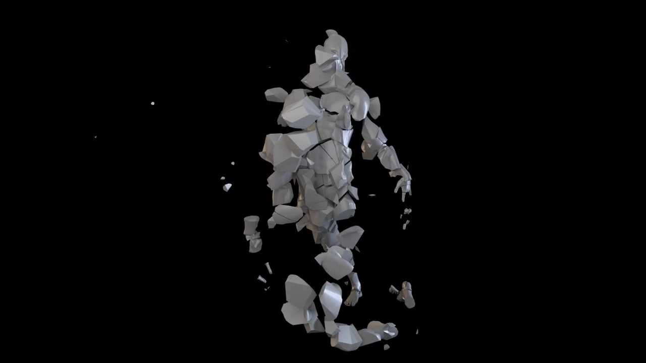 Thinking Particles test (cracking man)
