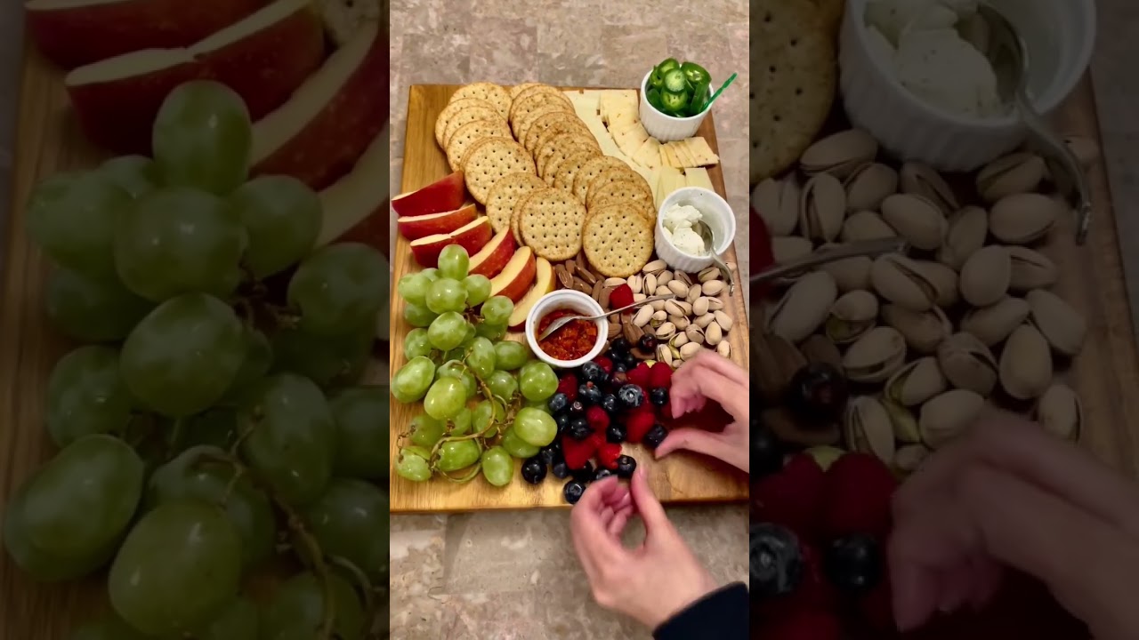 EASY and FUN Charcuterie board at home! Fruits, Dry Fruits, Crackers, Wafer, Cheese and more 😍