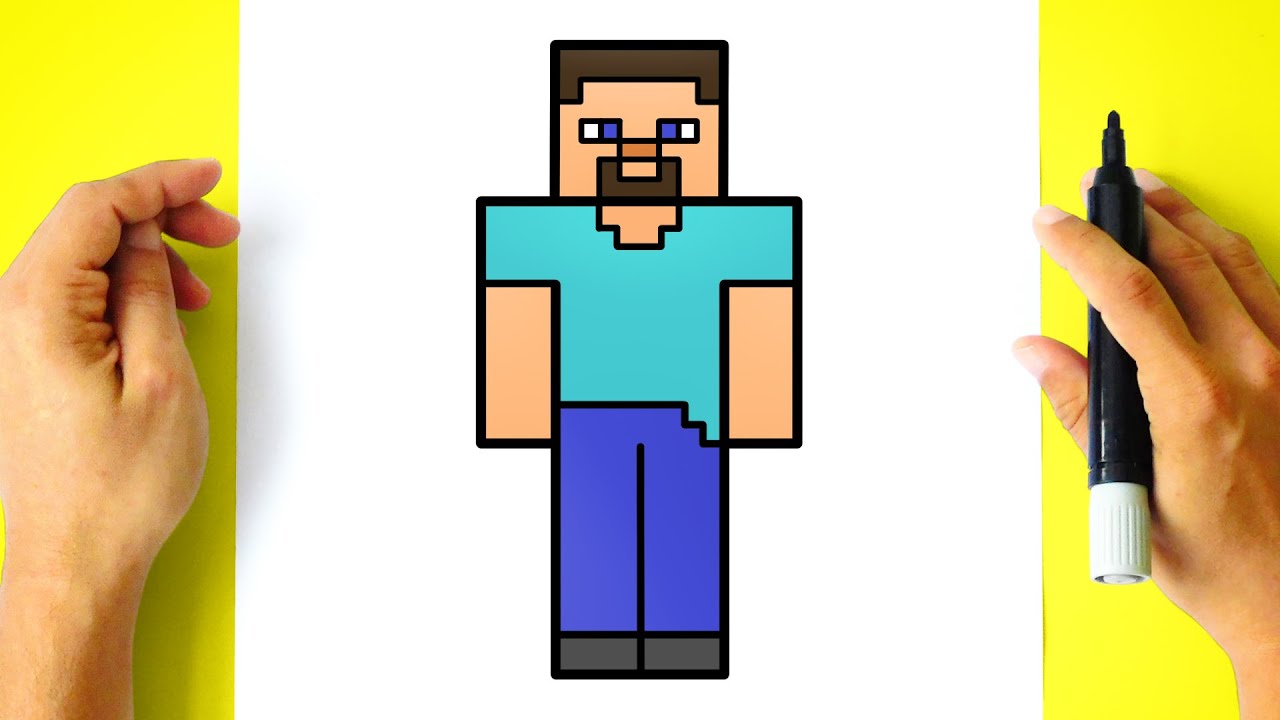 Como DESENHAR o STEVE - Cómo DIBUJAR a STEVE - How to DRAW MINECRAFT Characters