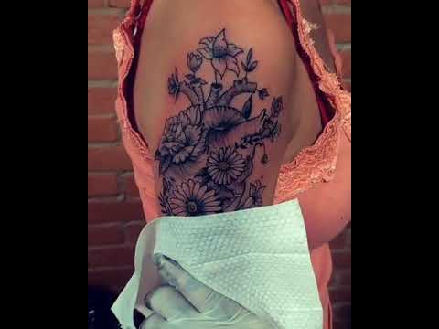 Tatuagens Coração floral - como desenhar coração estilo tattoo - heart tattoo