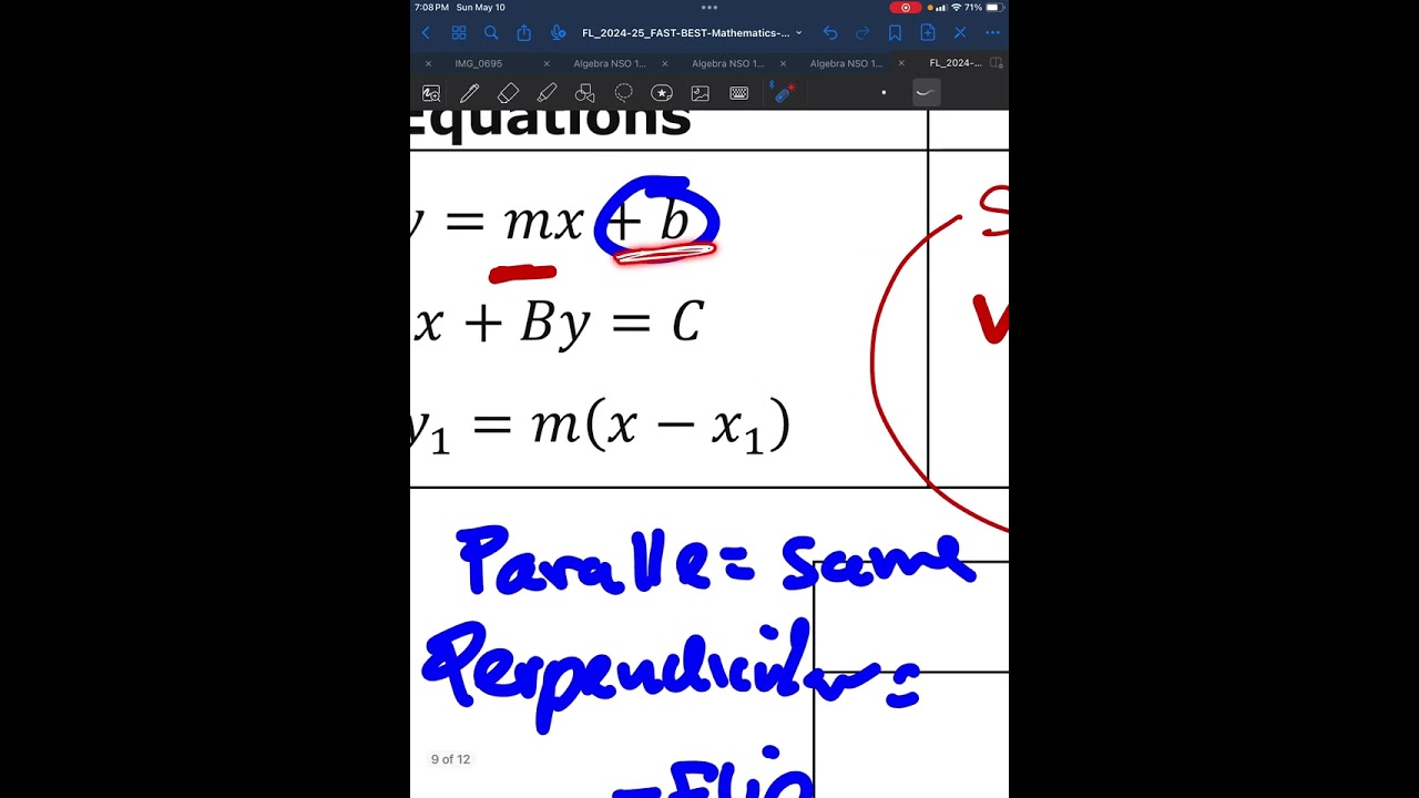 Algebra 1 EOC Braindumping Practice (Florida BEST standards)