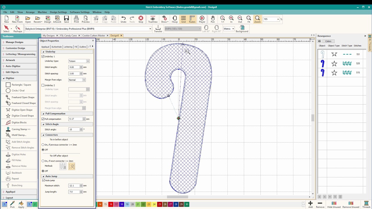 Wilcom Hatch: Making Free-Standing Lace from a Monogram Border