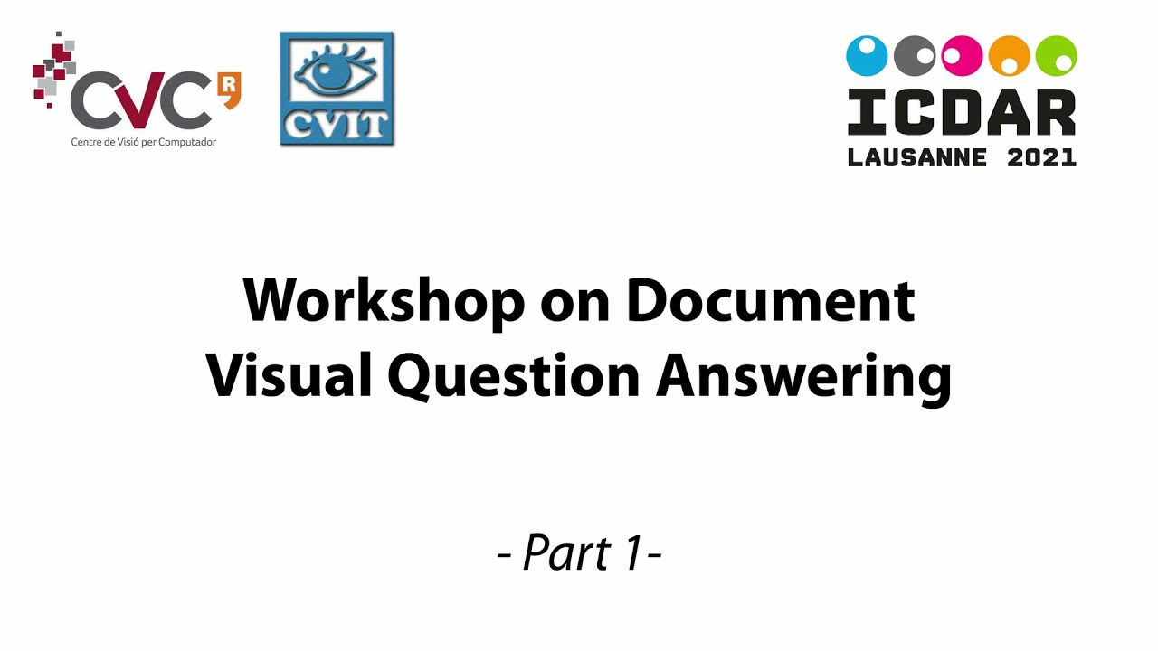 DocVQA workshop @ ICDAR 2021 - part 1