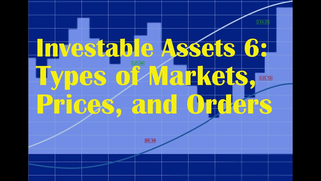 Investable Assets 6: Types of Markets, Prices, and Orders