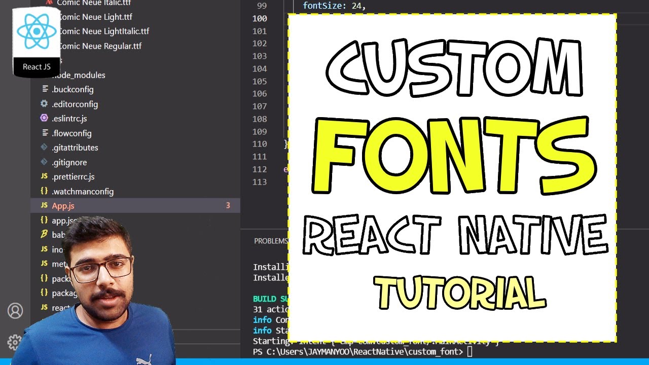 Custom Fonts In 5 Steps | React Native | Android