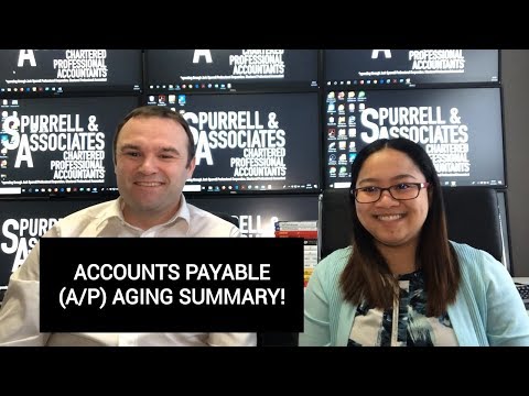 Edmonton Bookkeeping | Accounts Payable AP Aging Summary