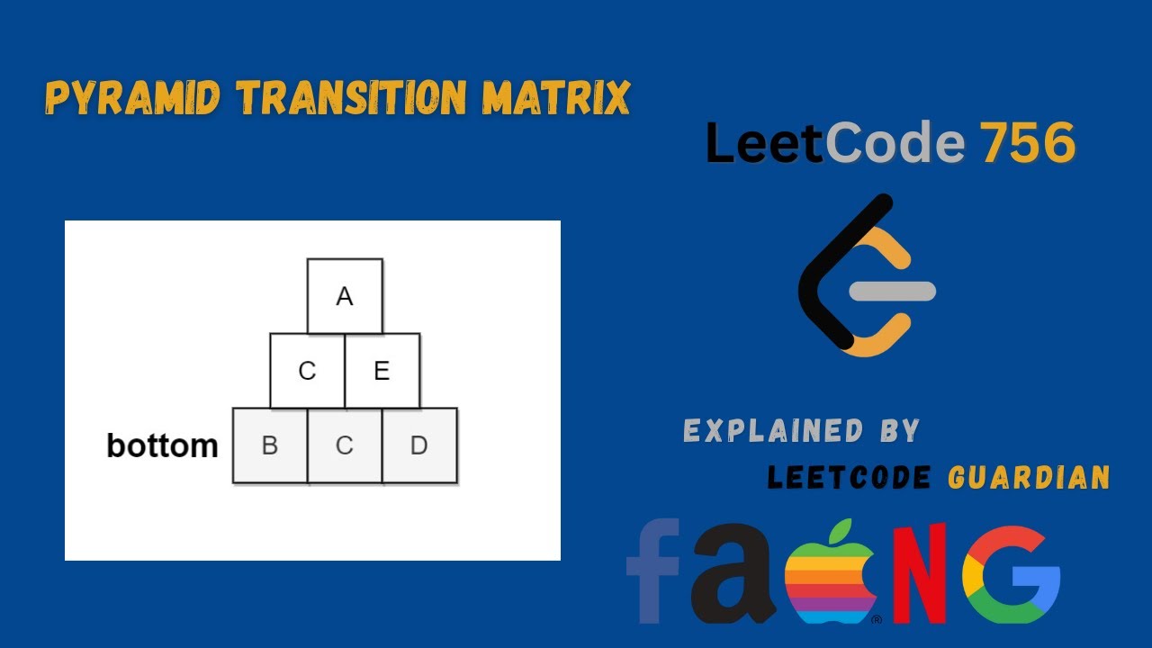 LeetCode 756 POTD: Pyramid Transition Matrix - DFS Backtracking & Memoization | By Leetcode Guardian