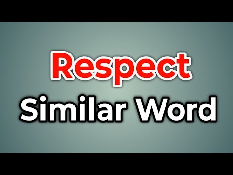 Respect Similar Word || Synonyms of Respect | Words Tube